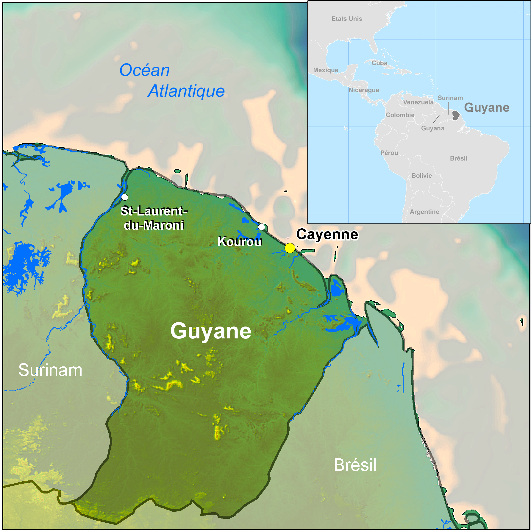 Carte de la Guyane - Ecole Sainte Marie Pie X